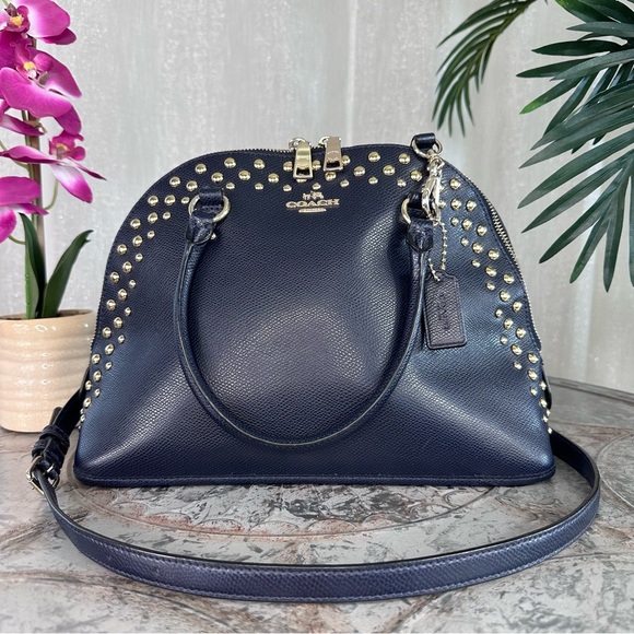 Coach | Bags | Coach Cora Domed Satchel In Studded Crossgrain Leather ...